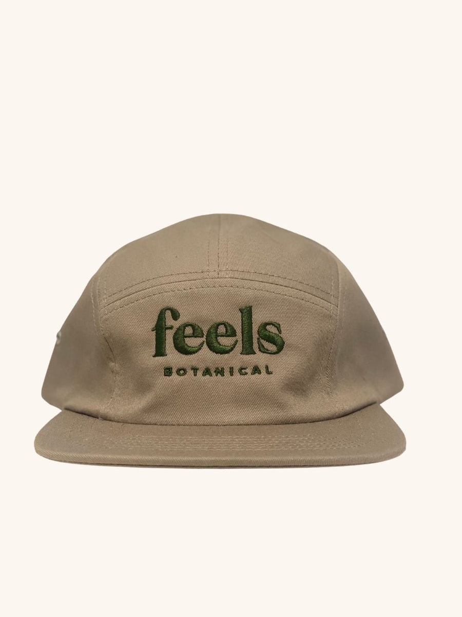 Feels Botanical Finn Five Panel Cap, Tan
